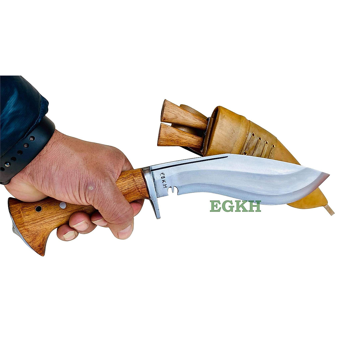 Authentic Kukri - 8" Iraqi Operation Issue Blade - Traditional Hand Forged Full Tang - EGKH Factory Outlet in Nepal - Ready to use Outdoor Knives - Balance water tempered - High Carbon Steel