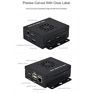 Mini-Computer Based on Raspberry Pi Compute Module 4 (NOT Included) with Mini IO Board Full Ver and Metal Case and Cooling Fan @XYGStudy (CM4-IO-BASE-BOX-B)