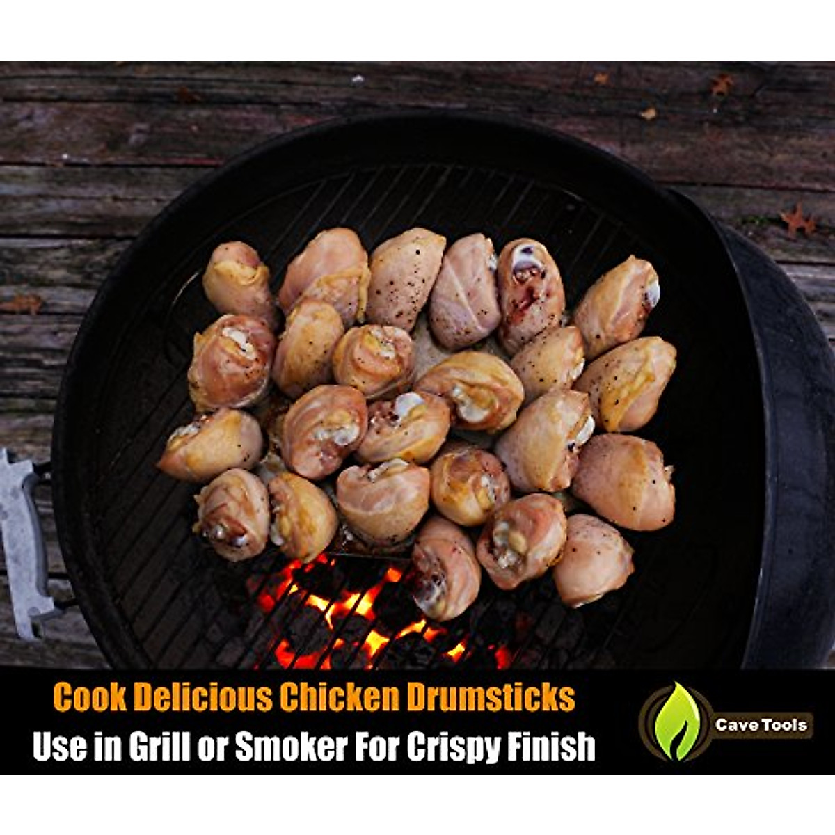 Cave Tools Jalapeno Corer Tool Grill Topper for Cooking Peppers, Chicken Legs & Wings or Chili - 24 Capacity Racks- BBQ Grill and Smoker Accessories, Dishwasher Safe