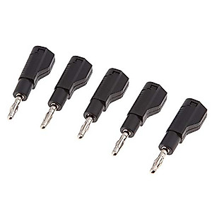 Gazechimp 10PCS Unshrouded 4mm Male Sheath Stackable Banana Plug Red & Black