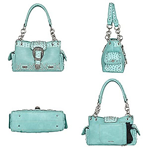 Montana West Buckle Collection Concealed Carry Purses Satchel Bag Western Purses for Women MW1088G-8085TQ