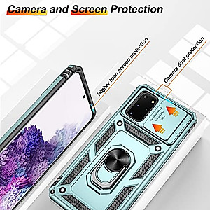 Gritup for Samsung Galaxy S20+ Plus Case with Slide Camera Cover, Build in 360° Rotating Ring Kickstand [Military Grade] Protective Case for Galaxy S20 Plus 5G, Dark Green