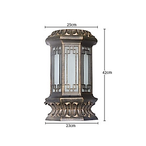 XIAOXY Outdoor Home Solar Column Headlight Garden Light Led Villa Door Light Pillar Light Wall Light Waterproof Aluminum Glass Stigma Lamp Column Pillar Street Lantern Table Lamp