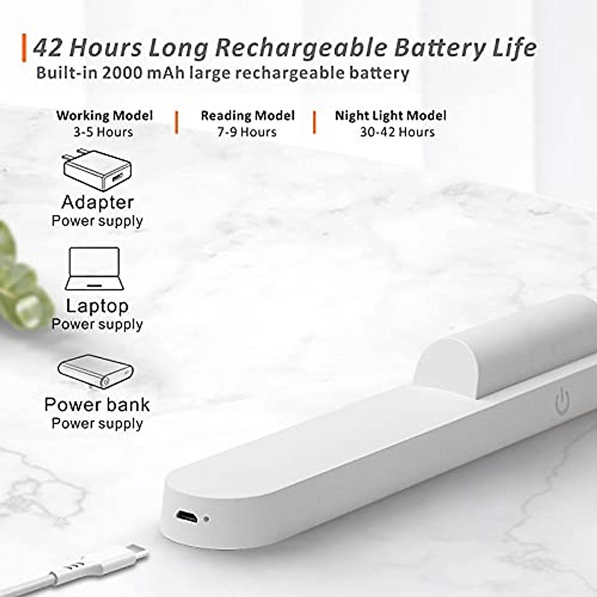 LED Desk Light, ZouYee Portable Desk Lamp for College Dorm Room ,Cordless Magnetic Battery Powered Small Table Lamp with Touch Control for Under Cabinet Lights Reading Working Office Bedroom Lighting