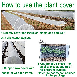 AISBAOB Garden Plant Covers Freeze Protection 8FTX24FT Fabric Plant Blanket Floating Row Cover for Cold Weather Reusable Plant Covers for Winter Frost Protection Sun Protection
