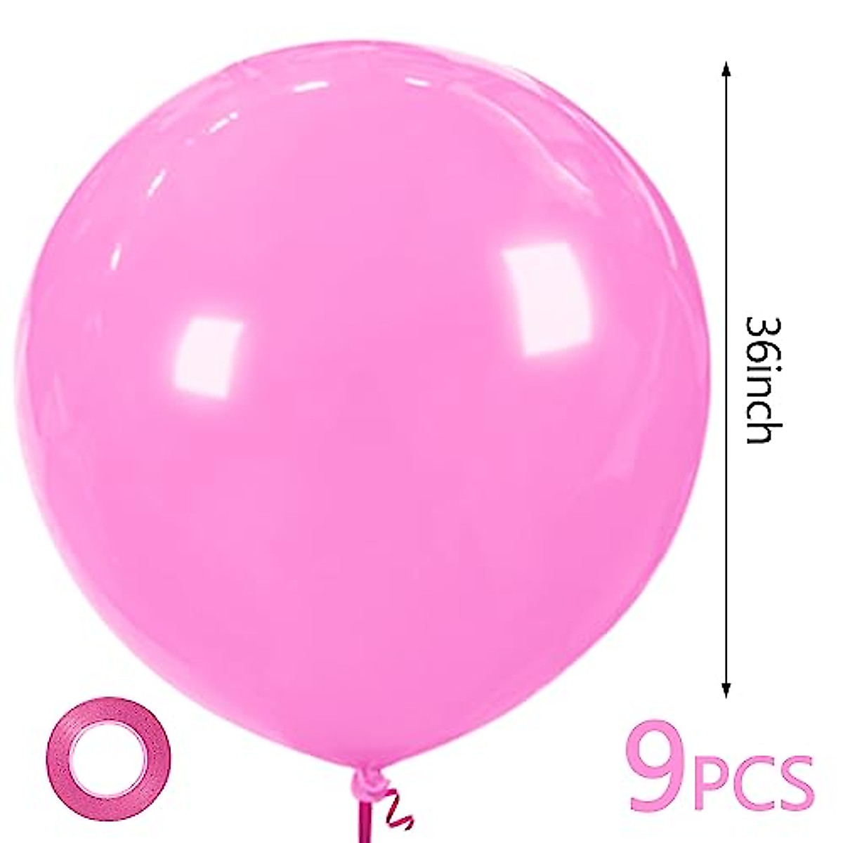 9Pcs Big 36 Inch Balloons, assroted giant balloons, Latex Balloons, Large Balloons for Birthday Wedding Party Decorations.