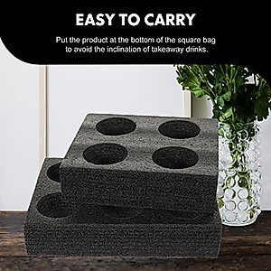 Cabilock 2pcs Pearl Cotton Cup Holder Drink Carrier Holder Drink Carry Tray Beverage Carrier Tray Cold Drinks Carrier Take Out Containers Coffee Mug Holder Cup Carrier Tray Outdoor Beer Can