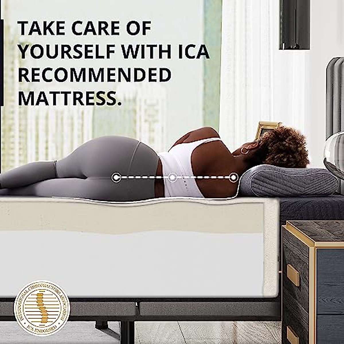 EGOHOME 14 inch Firm King Mattress, Memory Foam Mattress with Cooling Cover, Bed in a Box, CertiPUR-US Certified, Breathable and Supportive, Made in USA, 76”x80”x14” Black