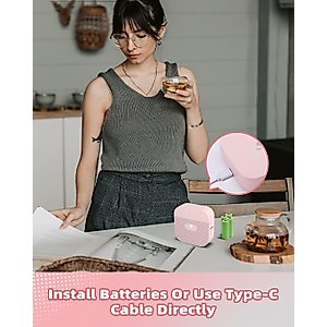 Phomemo Label Makers with Tape- Q31 Mini Label Maker Bluetooth Labeler Machine with 6 Tapes, Compatible with iOS & Android, Great for Home, Office, Organization, USB Rechargeable Labeler, Pink