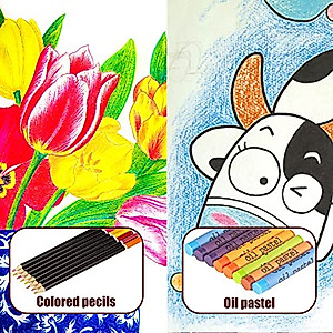 KINSPORY 168-Pack Art Supplies, Deluxe Wooden Art Set Crafts Drawing Painting Coloring Kit, Coloring Book, Sketch Pads Creative Gift Box for Artist Beginners Kids Girls Boys 5 6 7 8 9 10 11 12