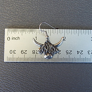 The Magic Zoo Pewter Highland Cow Earrings - Handcrafted Highland Cow Jewelry for Women- Highlander Cow Earrings