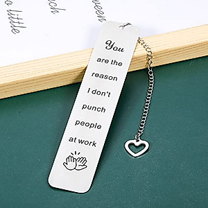 Funny Coworker Gift for Colleague Friend Women Men Work Bestie Employee Appreciation Bookmark for Female Book Lovers Leaving Christmas Farewell Valentine Stocking Stuffer Birthday Retirement Promotion