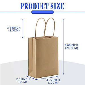 BadenBach 40 Pack Small Kraft Gift Bags with Handles,6.3"x4.7"x2.4",Recycled Mini Kraft Paper Gift Bags Bulk Candy Treat Party Favor Bag for Grocery Retail Christmas Birthday Wedding (Brown)