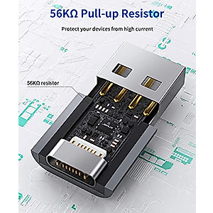 JSAUX USB-C Female to USB-A Male Adapter 4-Pack, Type C to USB Charger Cable Adapter Compatible with iPhone 14/13/12 Mini/Pro/Pro Max, Samsung Galaxy Note 10/20, S20/S21, Apple Watch Series 7 -Grey