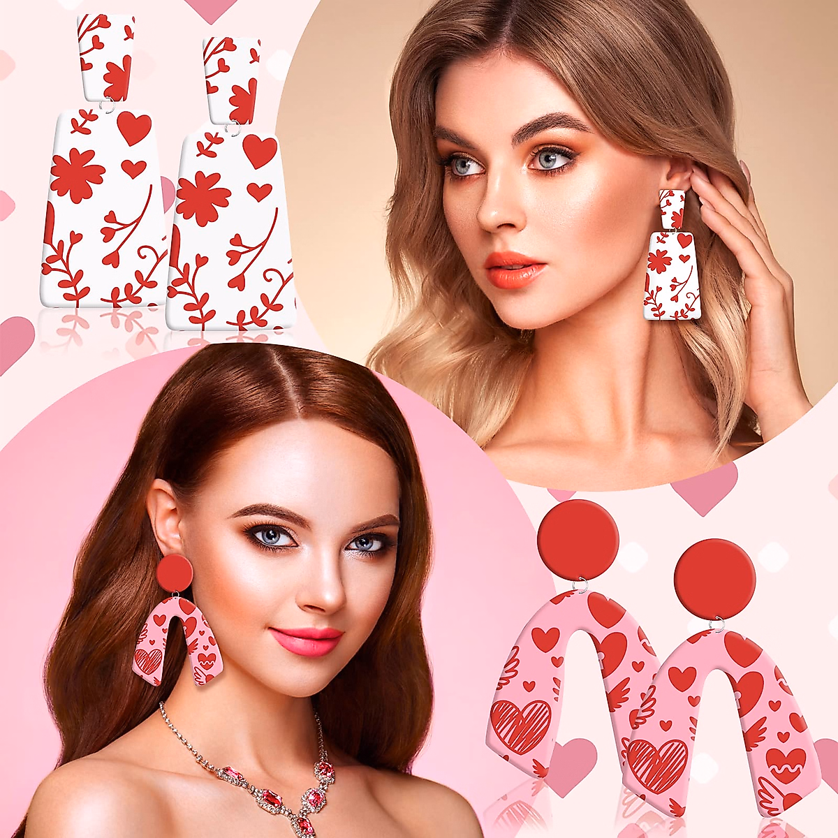 Rumia 114Pcs Polymer Clay Earring Making Kit: 6 Stencils, 9 Colors & Shapes, Tools & Accessories - Valentine's Day Gift