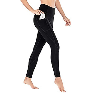 Heathyoga Women's Yoga Pants Leggings with Pockets for Women High Waist Yoga Pants with Pockets Workout Leggings Tights Black