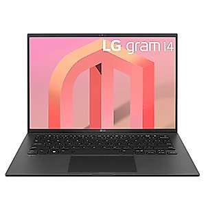 LG gram (2022) 14Z90Q Ultra Lightweight Laptop, 14" (1920 x 1200) IPS Display, Intel Evo 12th Gen i7 1260P Processor, 16GB LPDDR5, 512GB NVMe SSD, FHD Webcam, WiFi 6E, Thunderbolt 4, Windows11, Black