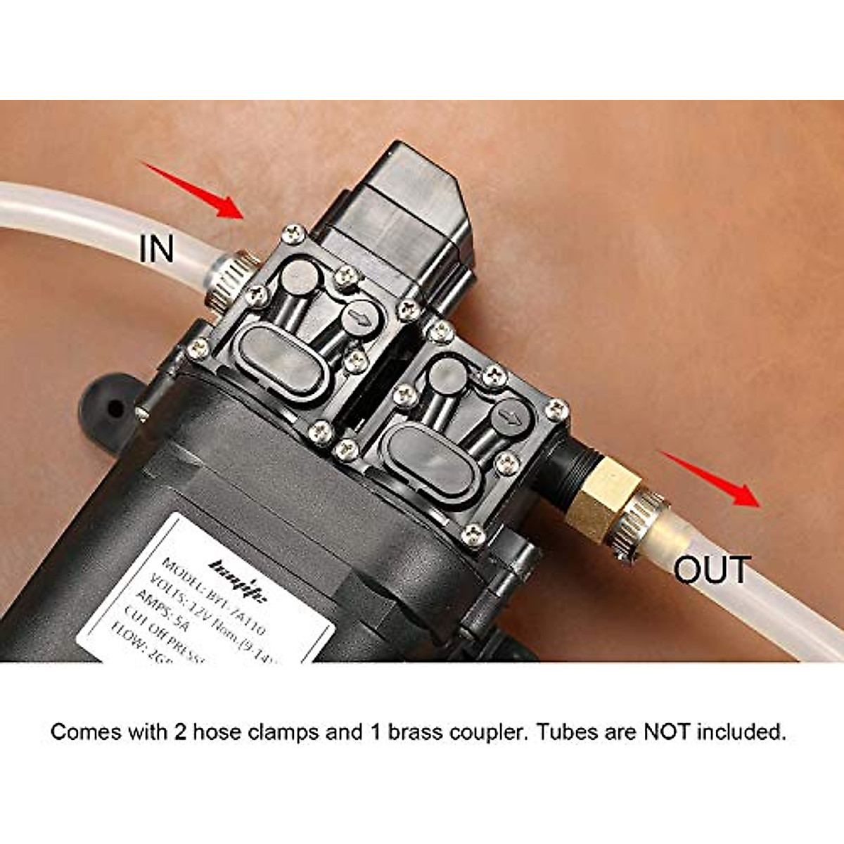 bayite 12V DC Fresh Water Pump 7.5 L/Min 2 GPM 100 PSI Adjustable 12 Volt Diaphragm Pump Self Priming Sprayer Pump with Pressure Switch for RV Camper Marine Boat