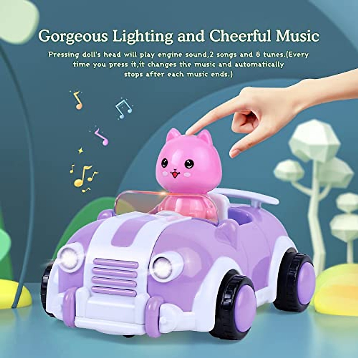 Wrystte Remote Control Car for Toddlers,Toys for 3 4 5 6 Year Old Girls,Toy Cars for Girls Age 3+,Fast My First Mini RC Cars for Kids with Light&Music Christmas Birthday Gifts for Toddler Girls Purple