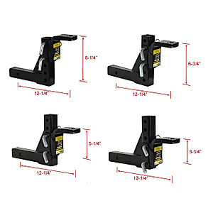 MaxxHaul 70067 Trailer Hitch - 8-Position Adjustable Ball Mount Tow Hitch - 5000 lbs. GTW Capacity , Black