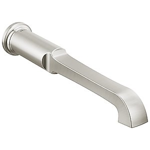 Delta Faucet Tetra Brushed Nickel Wall Mount Tub Filler, Brushed Nickel Tub Faucet, Freestanding Bathtub Faucet, Tub Filler, Lumicoat Stainless T5789-SS-PR-LHP-WL (Valve and Handles Not Included)
