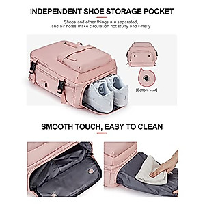 VGCUB Carry on Backpack,Large Travel Backpack for Women Men Airline Approved Gym Backpack Waterproof Business Laptop Daypack,Pink Large