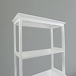 Casual Home Spacesaver 100% Solid Wood Over The Toilet Rack with Shelves - White