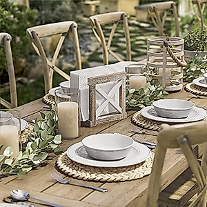 Barnyard Designs Farmhouse Napkin Holder for Table Napkin Holders for Kitchen, French Country Vintage Rustic Napkin Holder Wood, Distressed Wooden Napkin Holder Dispenser Napkins, Brown 5.5" x 5.5"