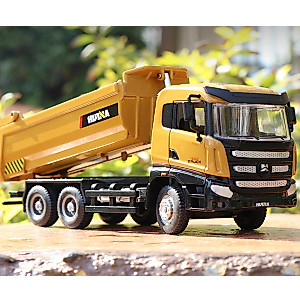 Gemini&Genius Construction Dump Truck Toy, Heavy Duty Alloy Construction Toys Vehicle, 1:50 Scale Diecast Site Dumper, Toy Trucks for Kids 8,9,10,11,12 Year Old and up