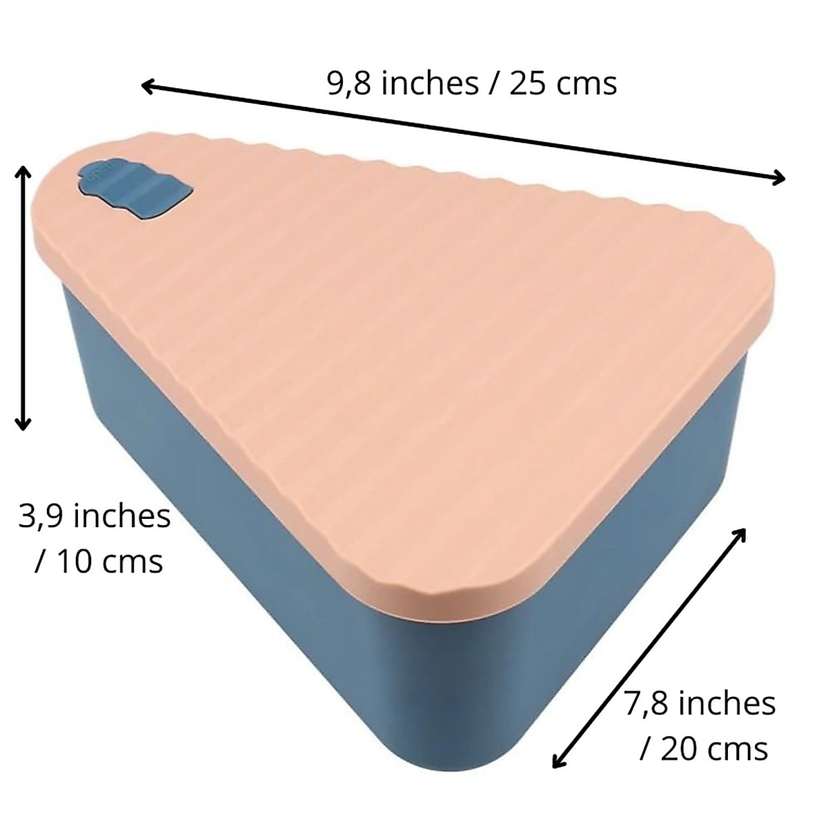 Pizza Storage Container (Big Size), Reusable Pizza and Food Silicone Storage Container, with 4 trays – Useful, Stackable Microwaveable Slice Box. Triangle shape. BPA Free (Colour Blue and Pink)