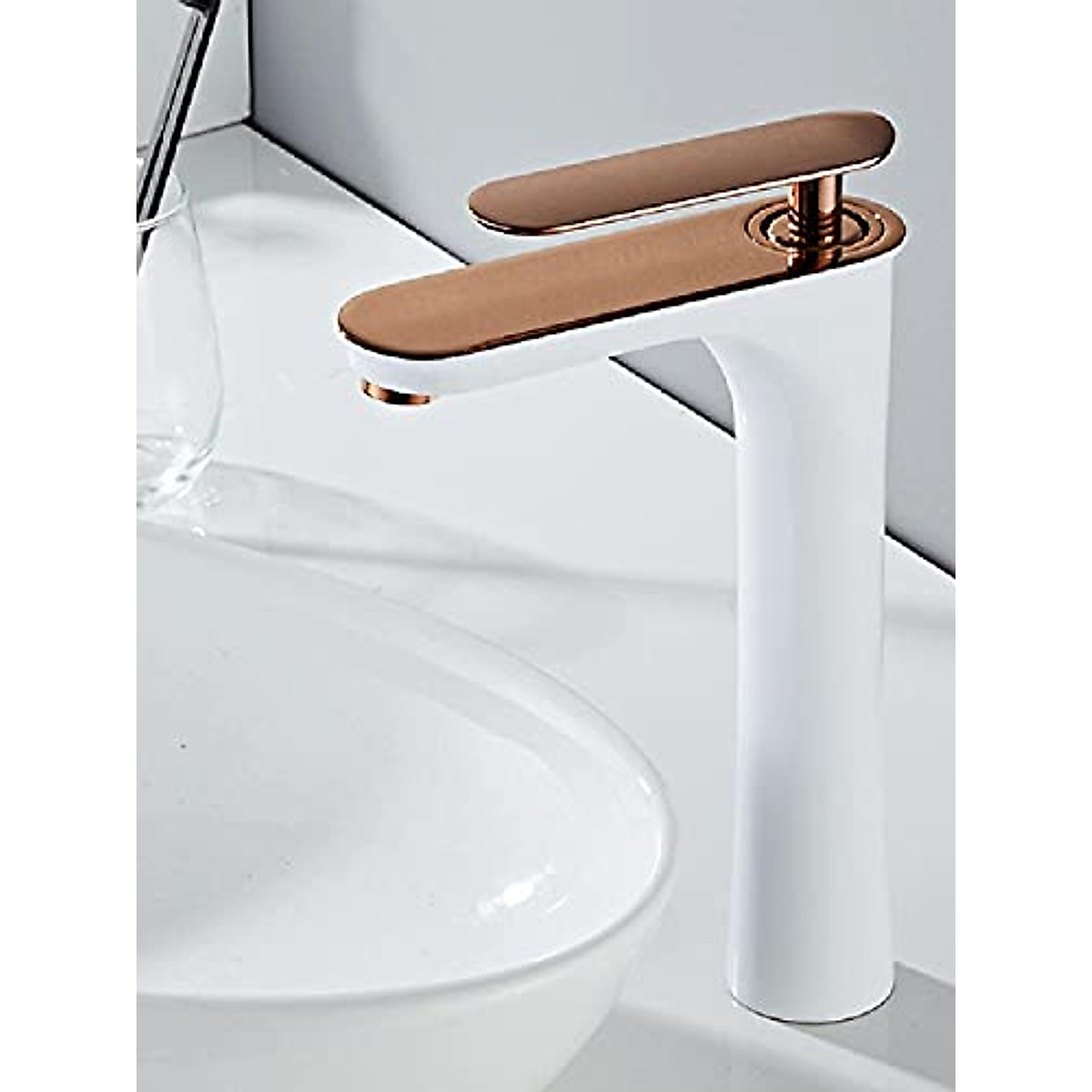 ZHANGYUEFEIFZ Bathroom Sink Faucet Sink Faucet Bathroom Vanity Faucet Solid Brass Sink Faucet hot and Cold Single Handle countertop Toilet Faucet Kitchen Faucet (Color : Black Gold T)