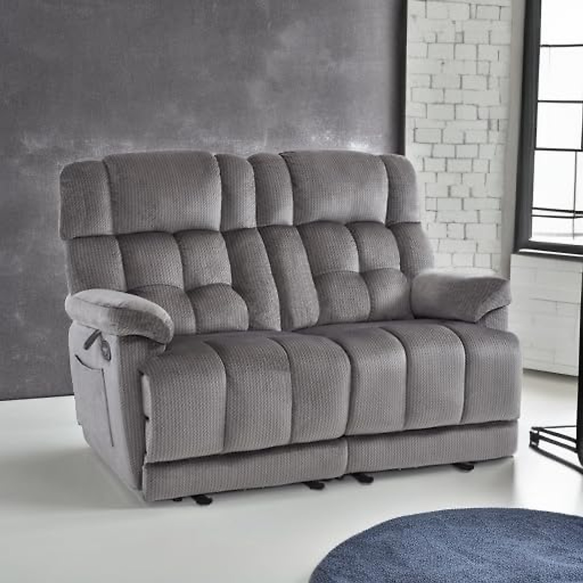 MCombo 58.7" Power Loveseat Recliner, Electric Reclining Loveseat Sofa with Heat and Massage, USB Charge Port for Living Room 6237 (Grey, Loveseat Recliner)