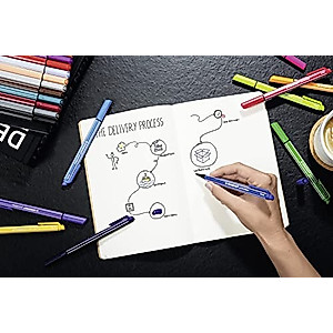 Nylon Tip Writing Pen - STABILO pointMax - Wallet of 12 - Assorted Colors