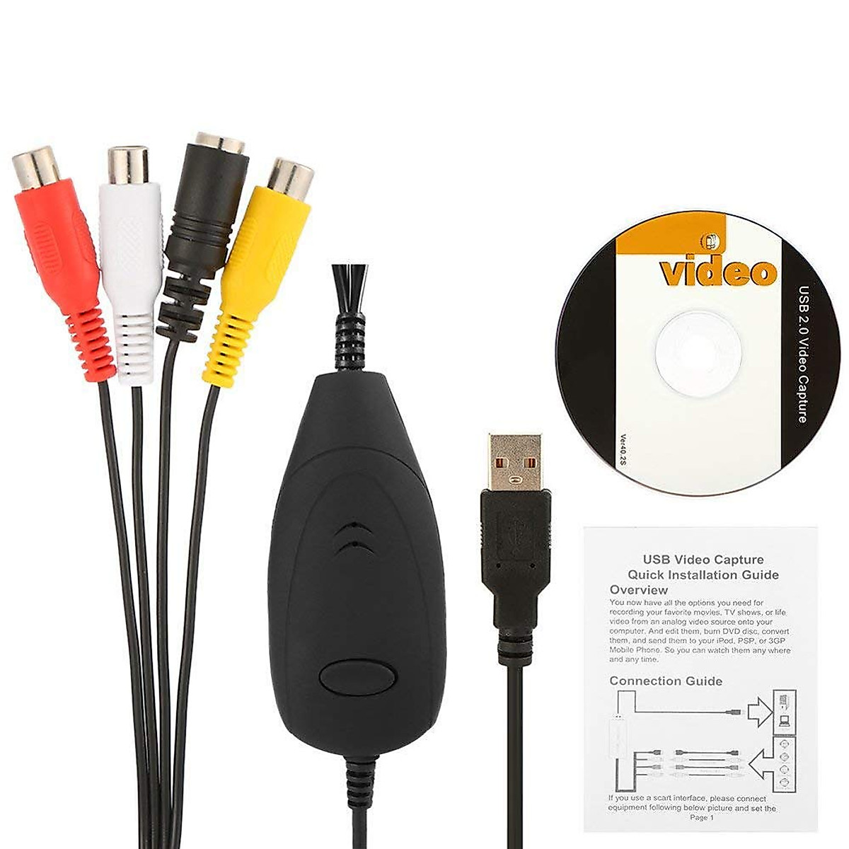 Andthere VHS to Digital Converter for Windows 10, USB2.0 Video Audio Capture Card, VHS to DVD Converter