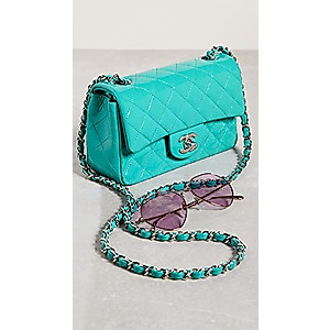 CHANEL Women's Pre-Loved Green Patent Rectangular Flap Bag, Green, One Size