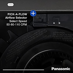 Panasonic FV-0511VFL1K WhisperFit DC Retrofit Ventilation Fan with Light, Dimmable and Adjustable Color Temperature Light, 50, 80 or 110 CFM
