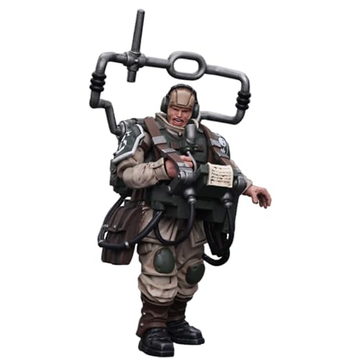 HiPlay JoyToy Warhammer 40K Collectible Figure: Astra Militarum Cadian Command Squad Veteran with Master Vox 1:18 Scale Action Figures JT7912 (Veteran with Master Vox)