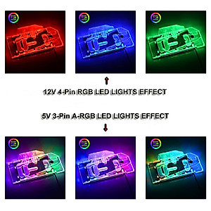 Bykski GPU Waterblock, for ASUS TUF RTX 3070 Ti 8G Gaming, GPU Water Cooler with Metal Backplate (5V 3PIN A-RGB LED)