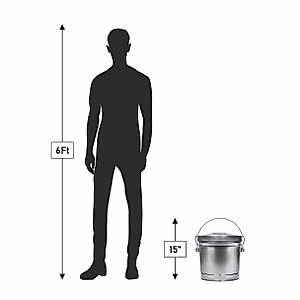 Plexon 6-Gallon Galvanized Steel Trash Can with Locking Lid