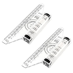 2 Pcs Plastic Measuring Rolling Ruler, 6 Inch Drawing Roller Ruler Parallel Glider Rolling Ruler Drawing Design Ruler for Measuring, Drafting