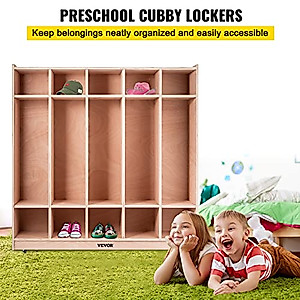 Happybuy 5-Section Classroom Coat Locker, 15mm Thickness Cubbies for Classrooms, Classroom Cubbies, Classroom Furniture with 4 casters for Home, School, Kindergarten