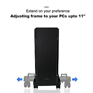 Carrotez [Dstore] Adjustable Desktop Computer Portable CPU Rolling 4 Wheel Stand, CPU Stands for Office, CPU cart for Dorm - Black