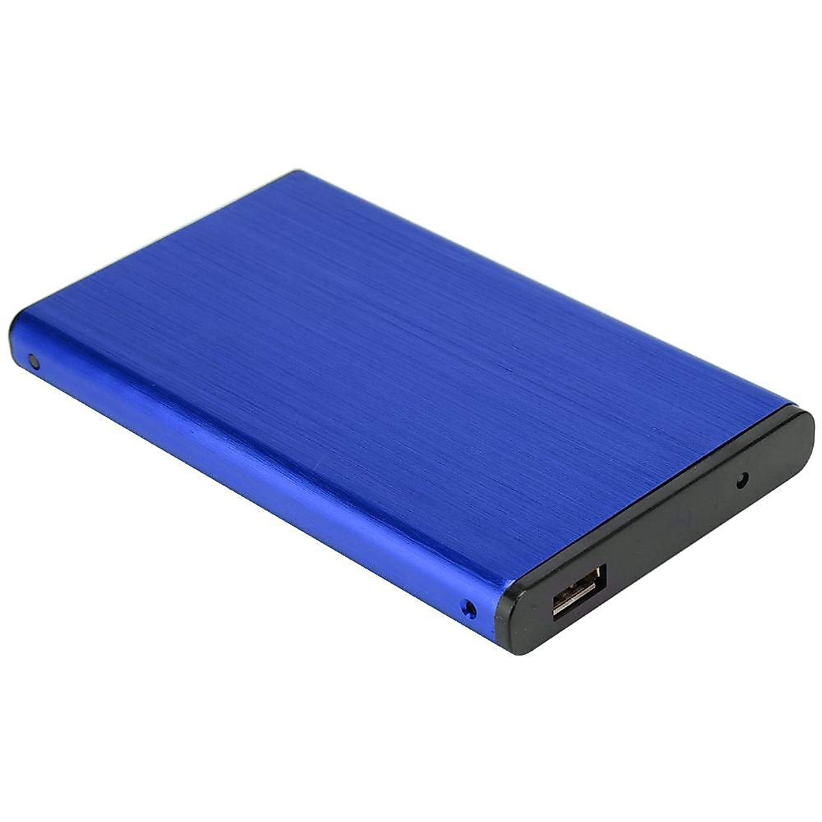 2.5inch USB2.0 Mobile HDD Case,External Mobile Hard Disk Case Box,Aluminum Alloy Brushed Fit for 2TB HDD SSD,Plug-and-Play, with LED Indicator(Blue)