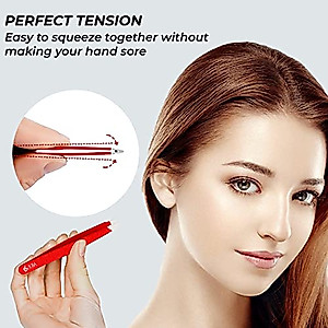 OCBA Slanted Professional Tweezers for Women Stainless Steel Eyebrow Tweezers Precision For Ingrown Hair Eyelash tweezers (Red)