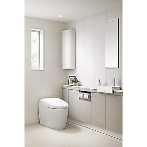 TOTO MS988CUMFG#01 NEOREST RH Dual Flush 1.0 or 0.8 GPF Toilet with Intergeated Bidet Seat and EWATER White-MS988CUMFG, Cotton White