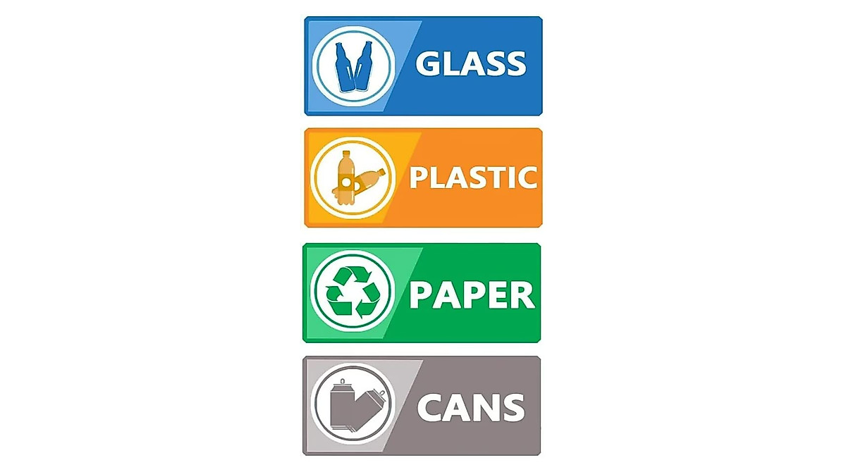 Top label Recycle Label Decal for Trash Can,Trash Sorting Recycling ...