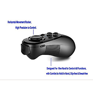 VR Remote Controller Gamepad Bluetooth Control VR Video, Game, Selfie, Flip E-Book/PPT/Nook Page, Mouse, in Virtual Reality Headset PC Tablet Laptop iPhone Smart Phone
