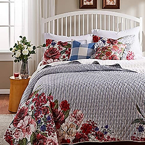 Barefoot Bungalow Lexi Quilt and Pillow Sham Set, 3-Piece King/Cal King, Blue