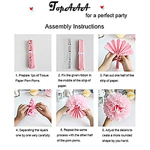 TopAAA 12pcs Tissue Paper Flower Poms Wedding Birthday Party Room Decoration of 10 inches (Royal Blue)