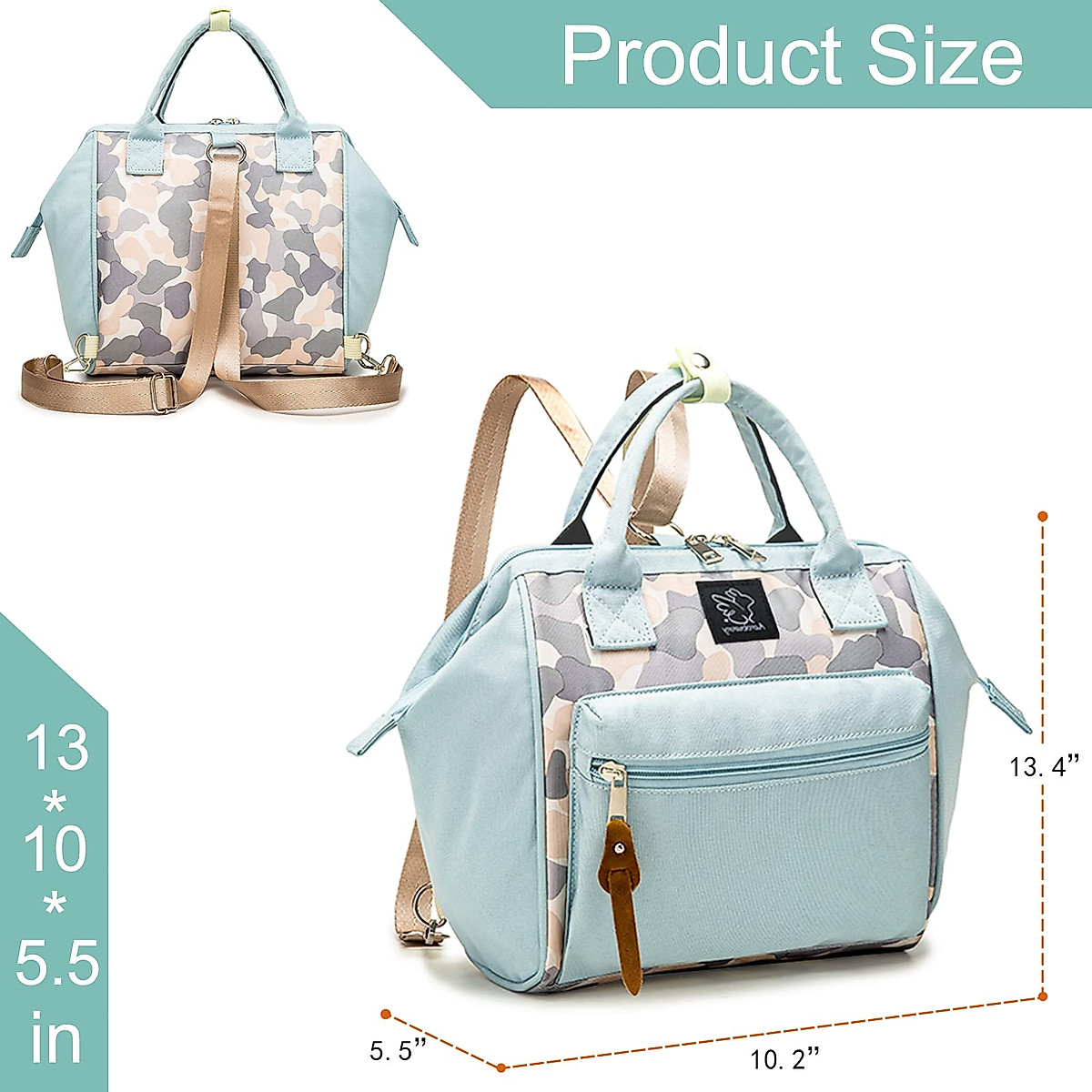Aerobunny Small Diaper Bag Tote for Mom Dad - Mini Diaper Bag Backpack Mommy Bag Include Insulated Pocket